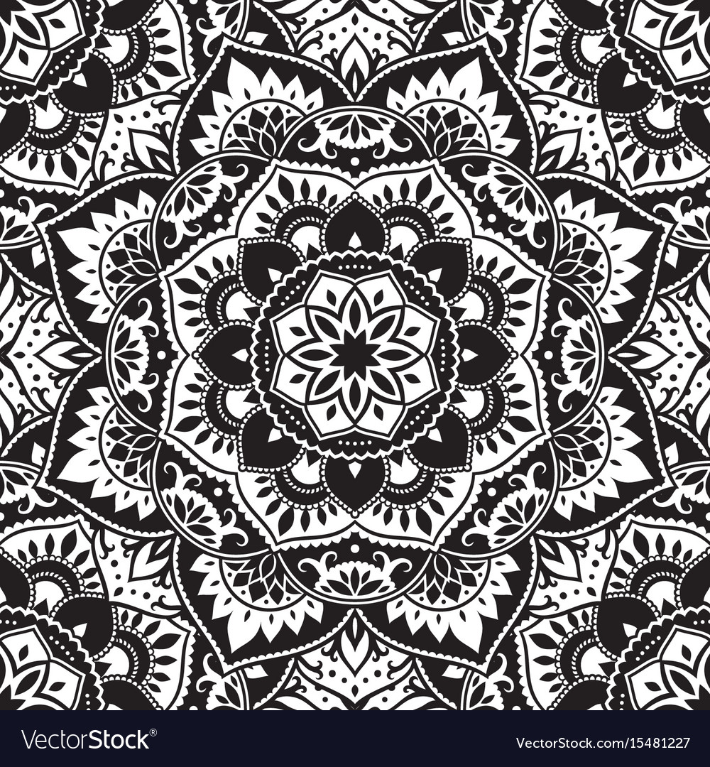 Mandala seamless pattern Royalty Free Vector Image