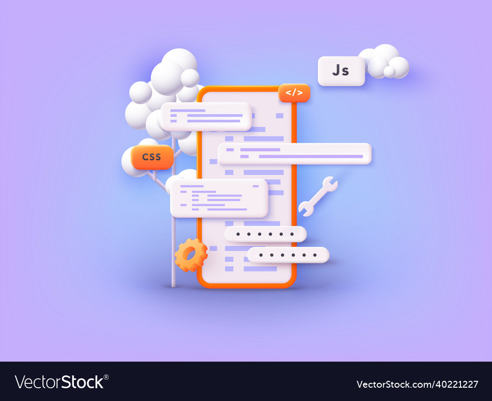 Mobile application development process smartphone Vector Image