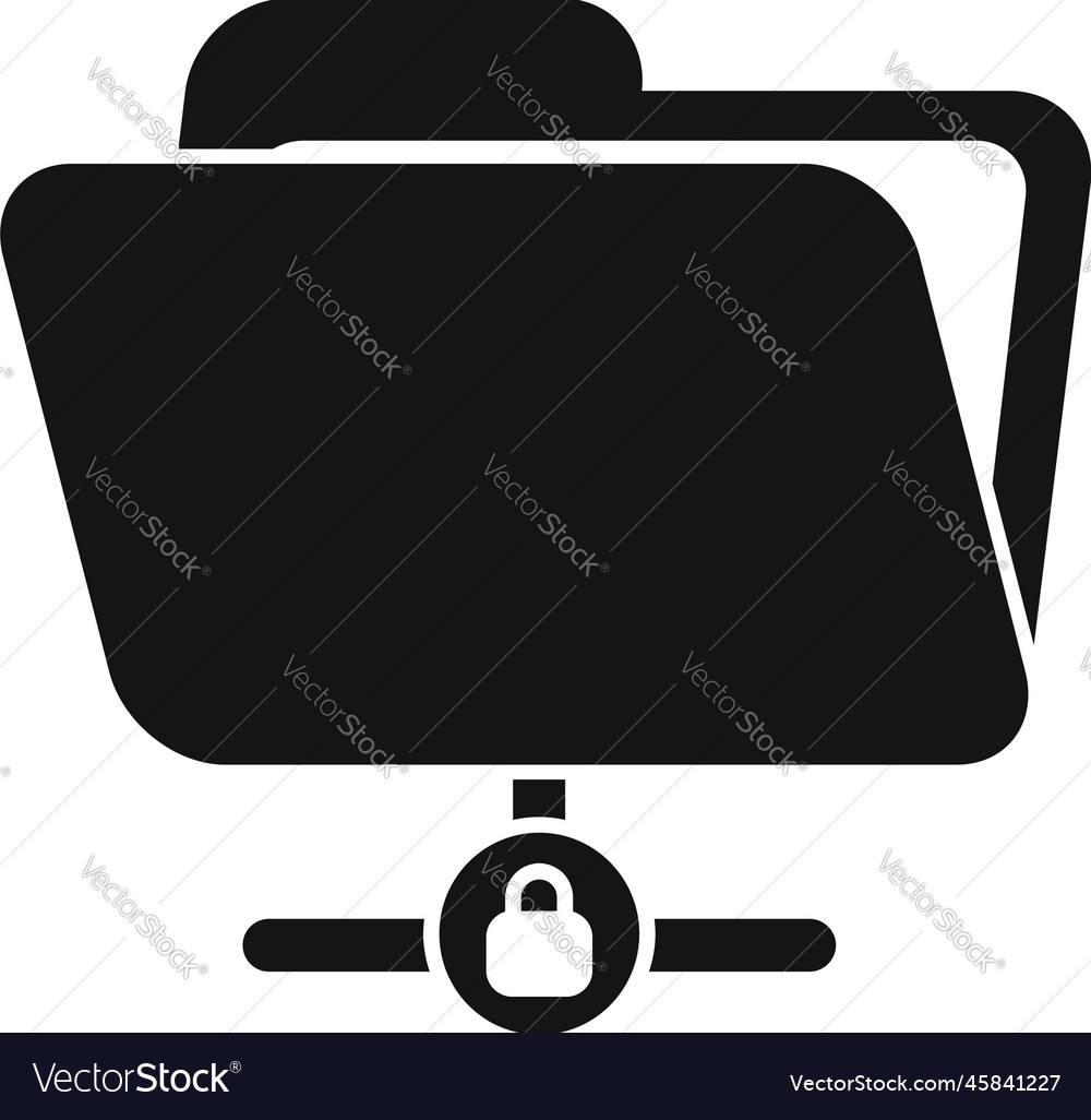 Network Folder Password Protection Icon Simple Vector Image