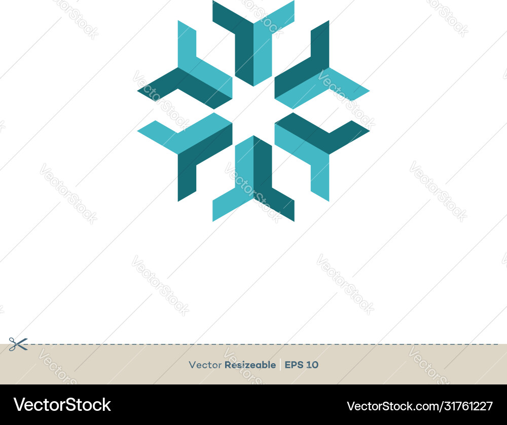 Ornament circle star logo template design eps 10 Vector Image