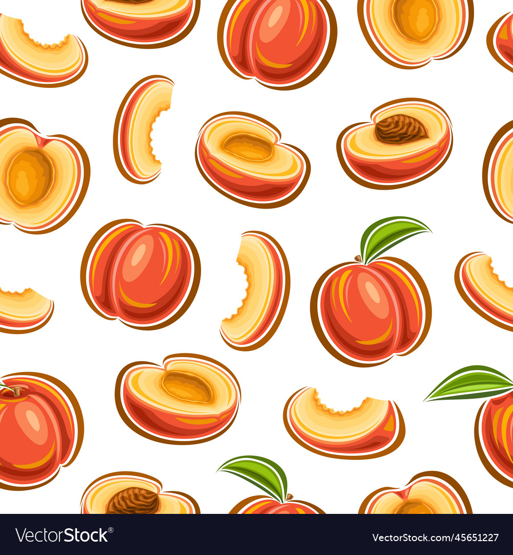 Peach seamless pattern Royalty Free Vector Image