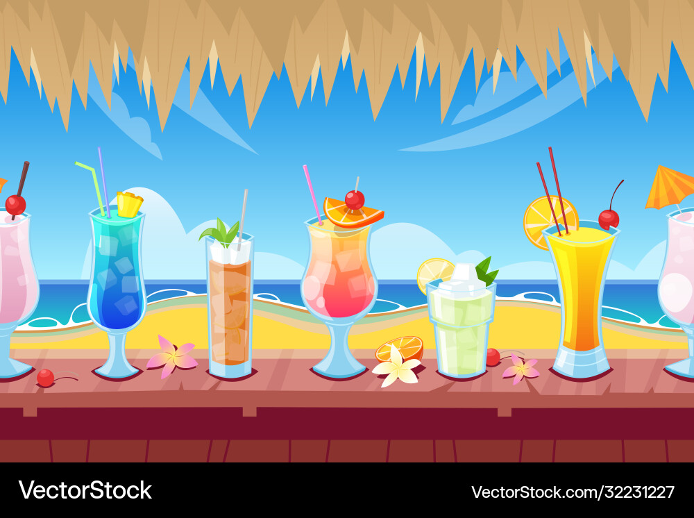 Seamless horizontal background with wooden bar Vector Image