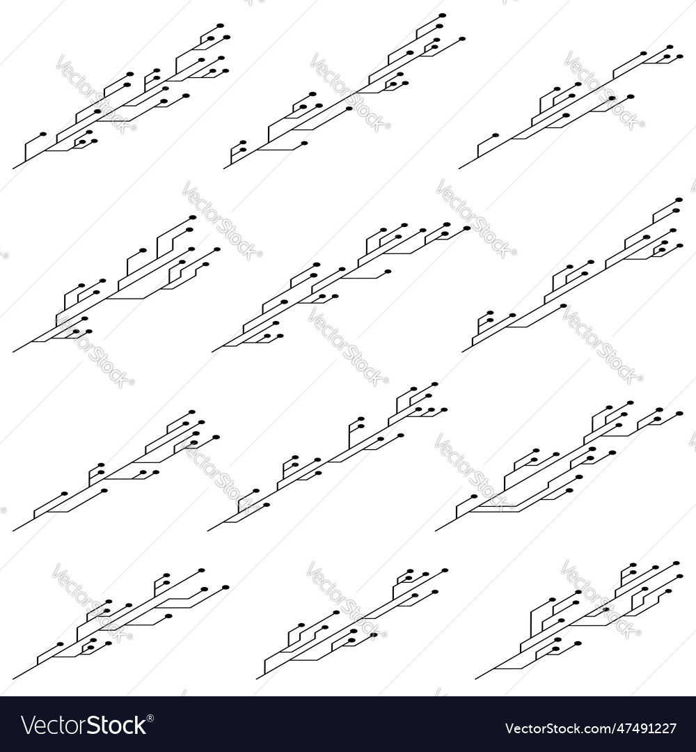 Set of isometric printed circuit board pcb tracks Vector Image Set of isometric printed circuit board pcb tracks Vector Image