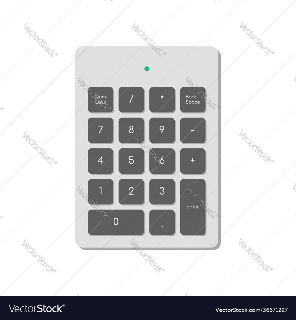 Wireless numeric keypad for computer simplified Vector Image