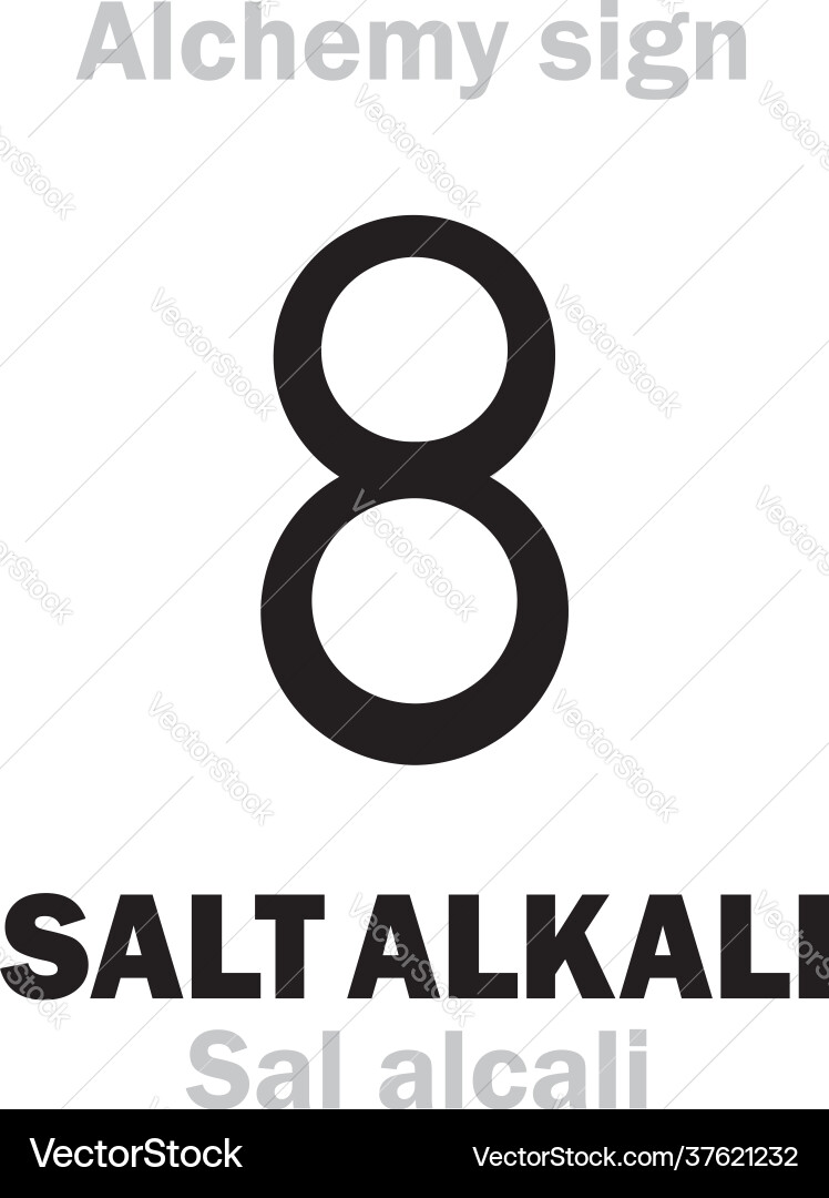 Alchemy salt alkali sal alcali Royalty Free Vector Image