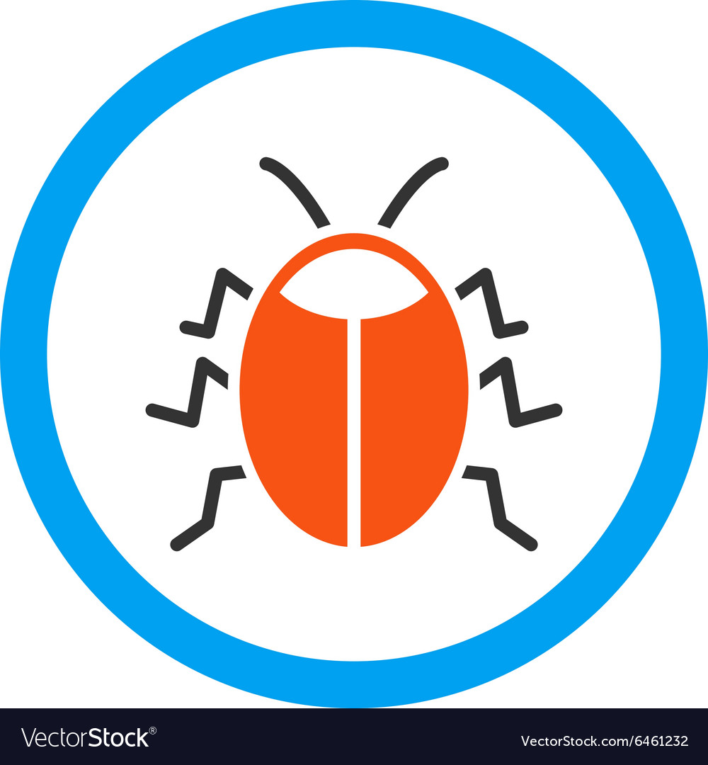 Bug rounded icon Royalty Free Vector Image - VectorStock
