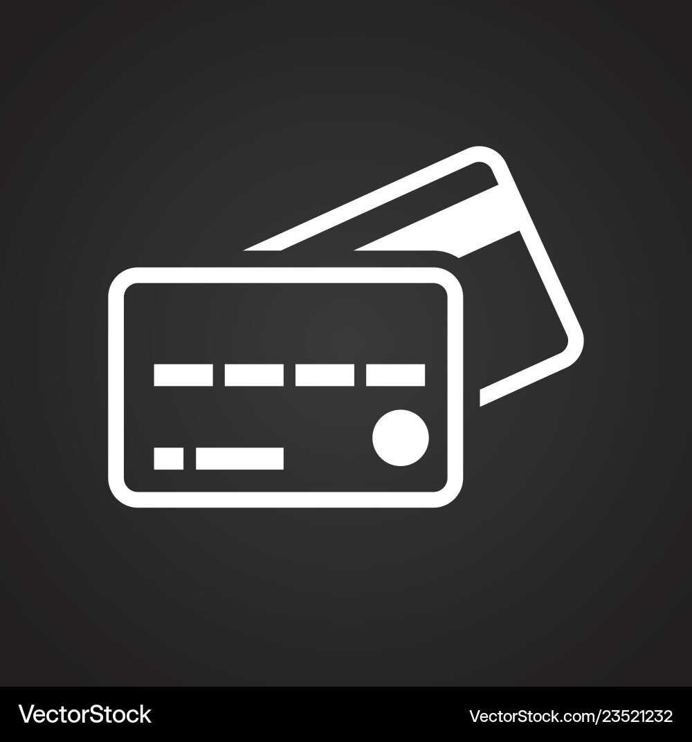 Business plastic card icon on black background Vector Image