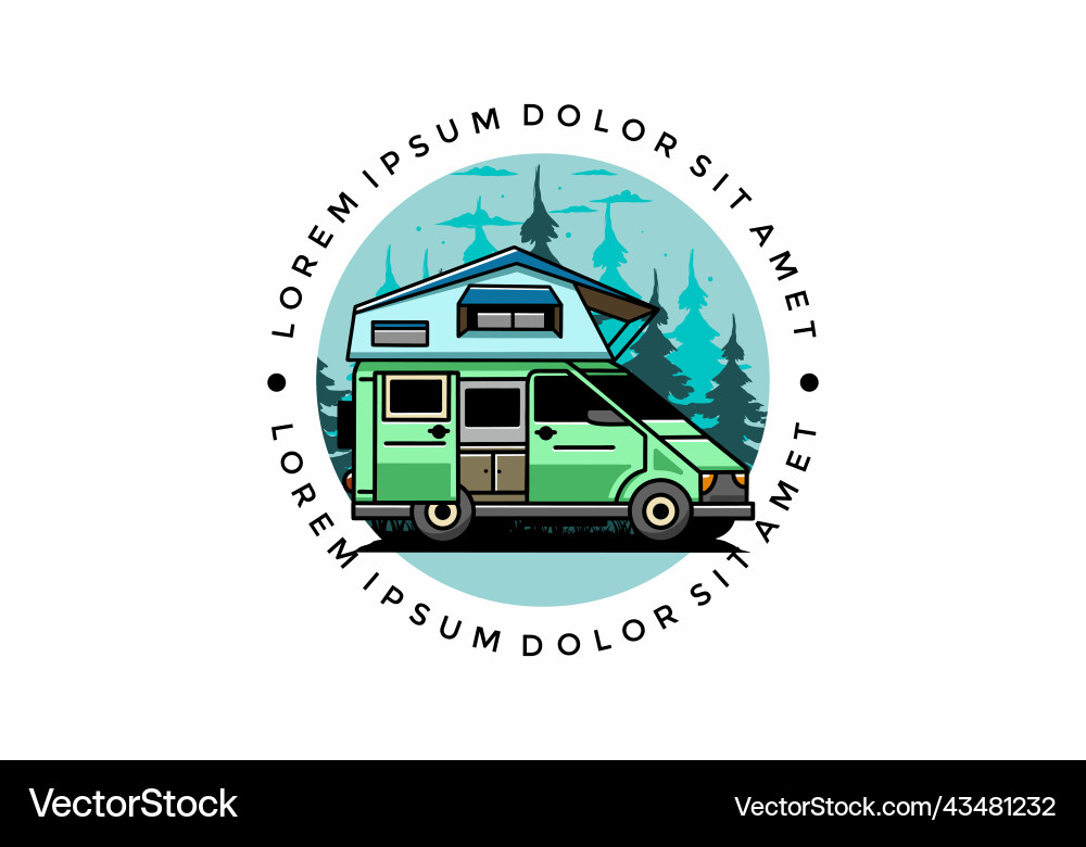 Camping on roof car design Royalty Free Vector Image