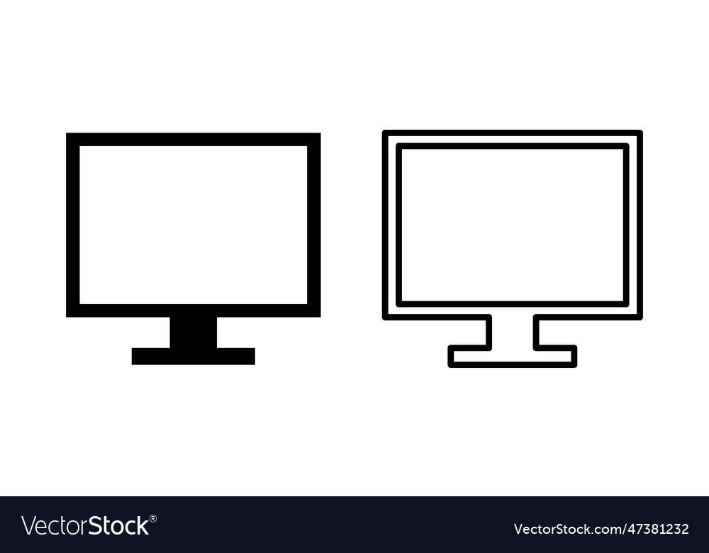 Computer Icon Set Computer Monitor Icon Royalty Free Vector
