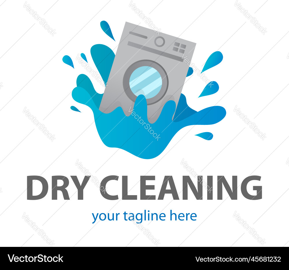 Dry cleaning creative sign or logo laundry room Vector Image
