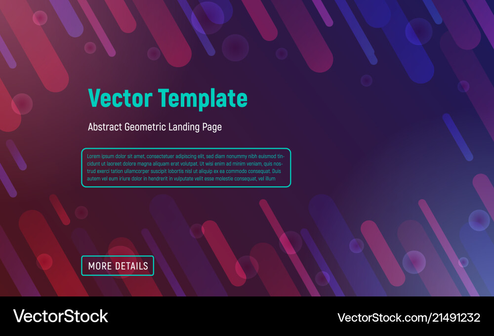 Geometric abstract template of landing page Vector Image
