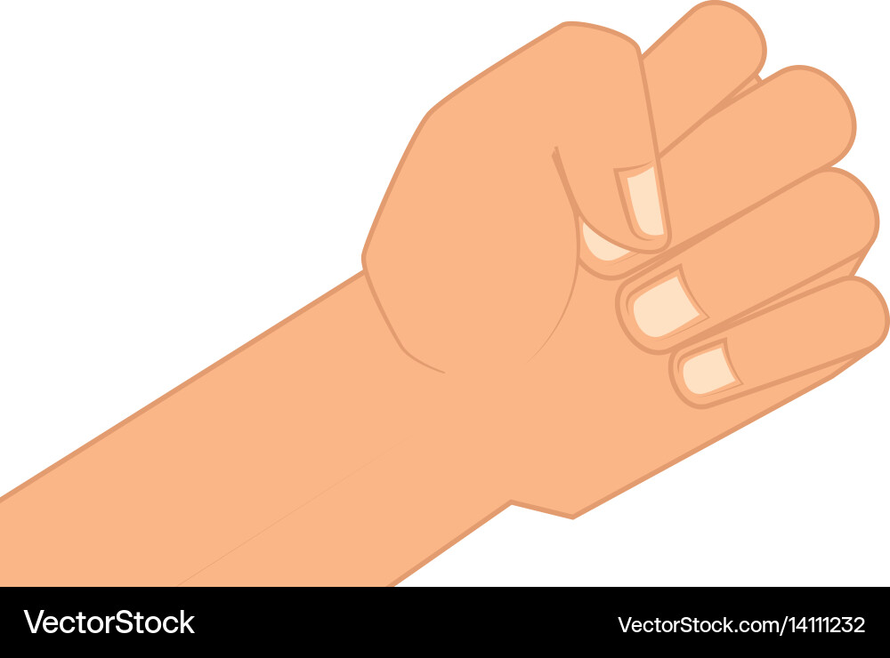 Hand human fist isolated icon Royalty Free Vector Image