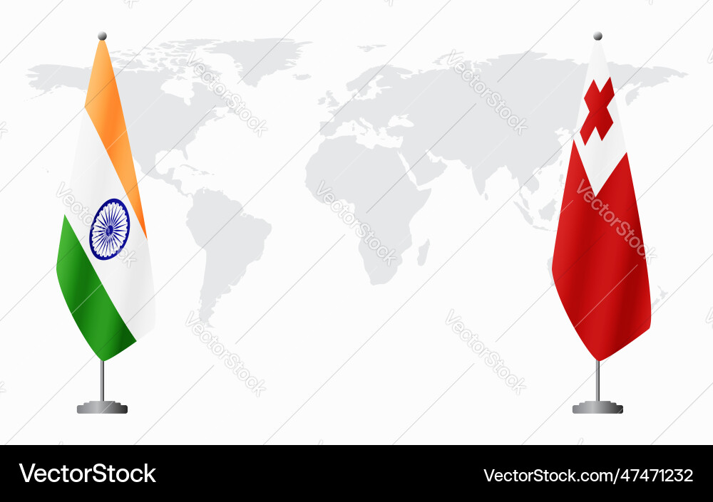 India and tonga flags for official meeting Vector Image