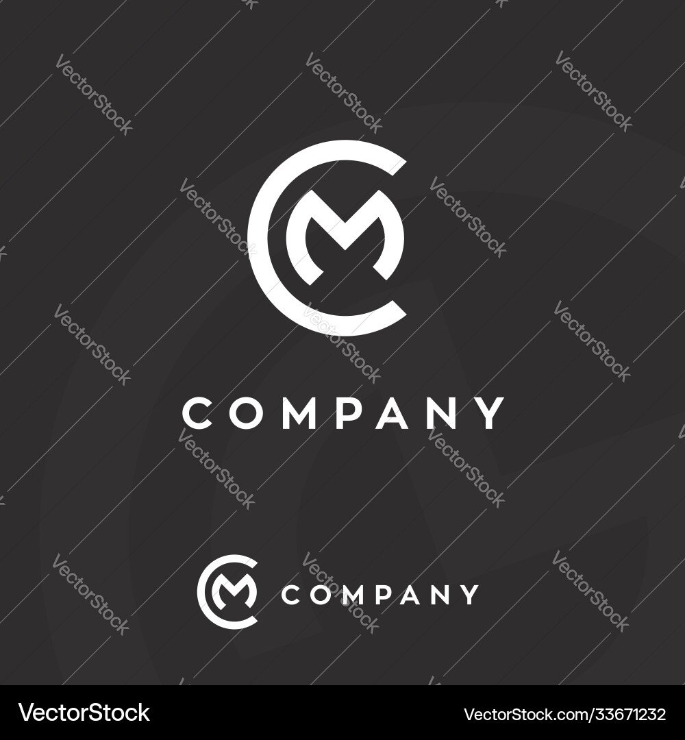 Letter c and m logo brand Royalty Free Vector Image