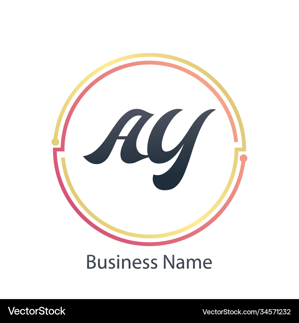 Logo ay business letter design with simple Vector Image