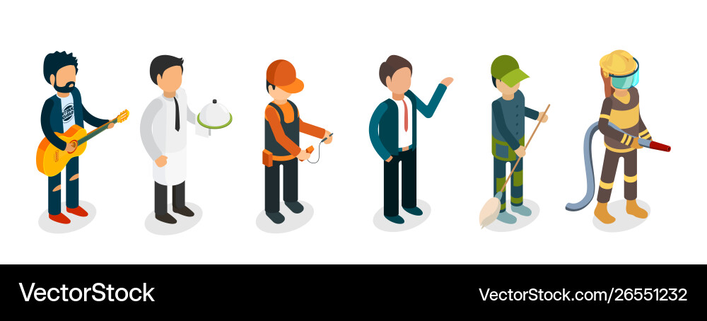 Male professionals isolated on white background Vector Image