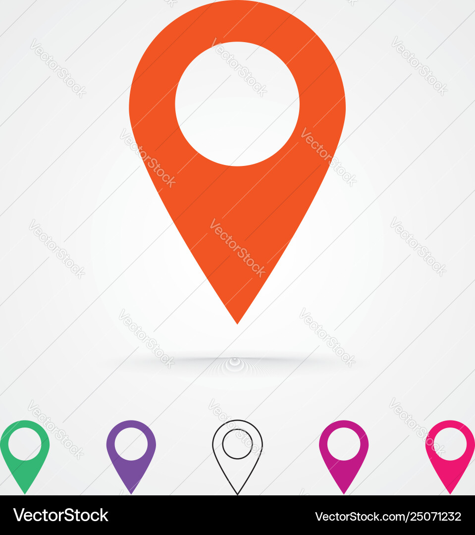 Map pin pointer set symbol isolated clipart Vector Image
