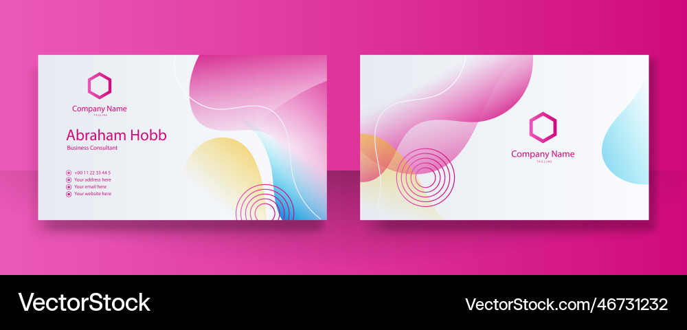 Modern colorful business card design template Vector Image