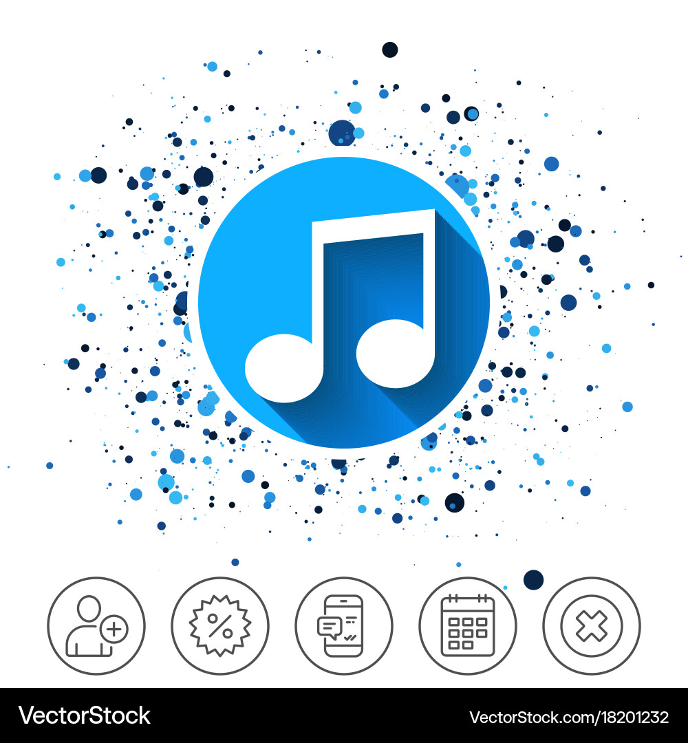 Music note sign icon musical symbol Royalty Free Vector