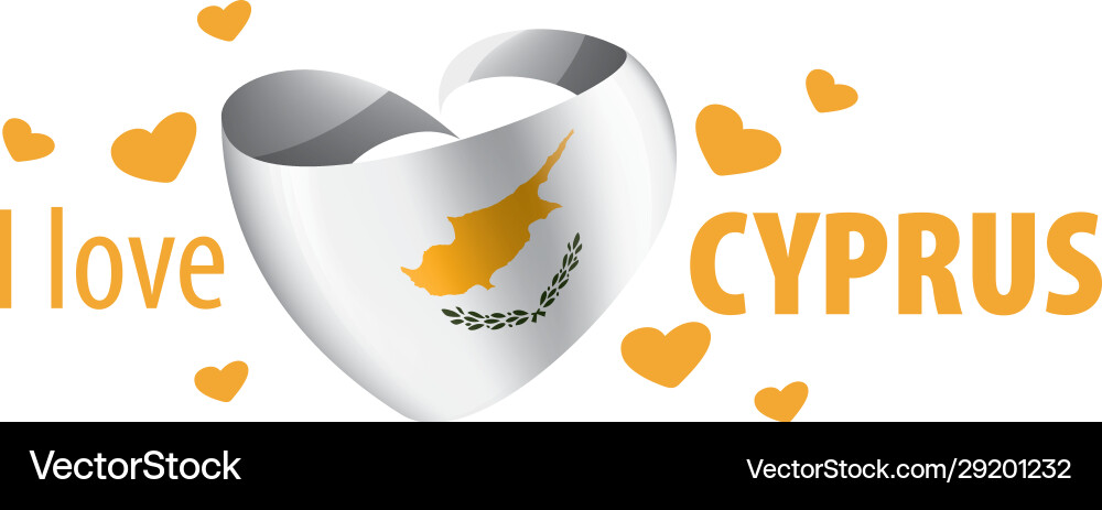 National flag cyprus in shape a Royalty Free Vector Image