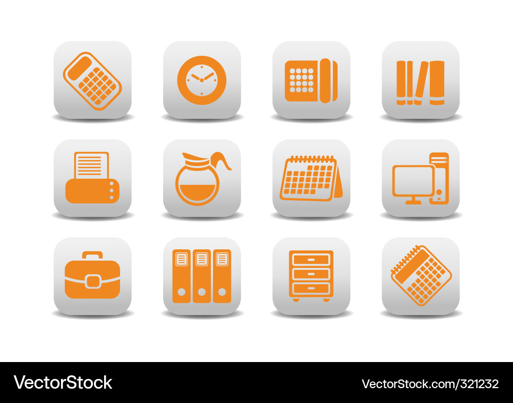 Office equipment icons Royalty Free Vector Image