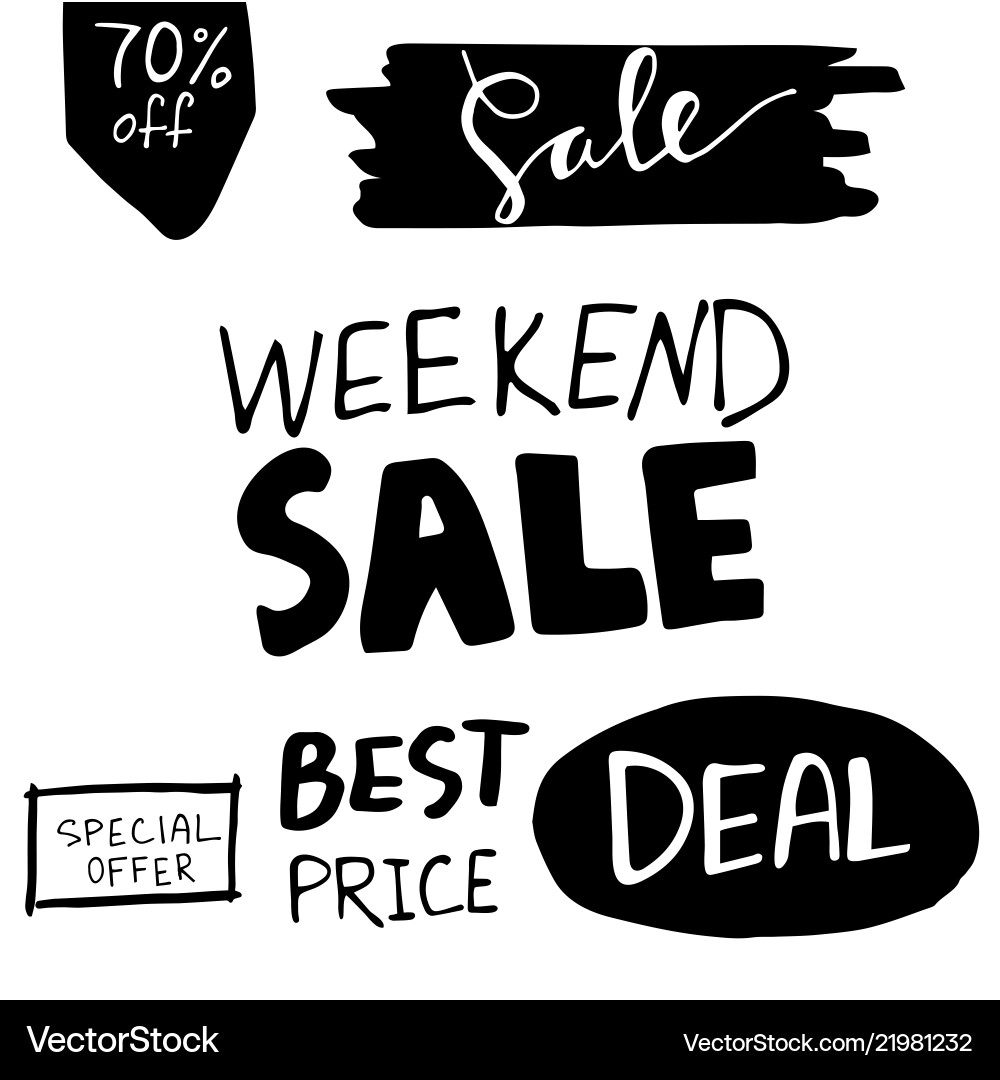 Sale hand drawn word tag Royalty Free Vector Image