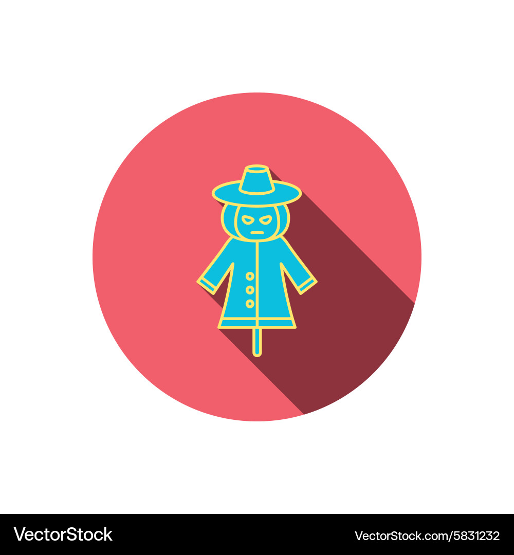 Scarecrow icon human with pumpkin head sign Vector Image