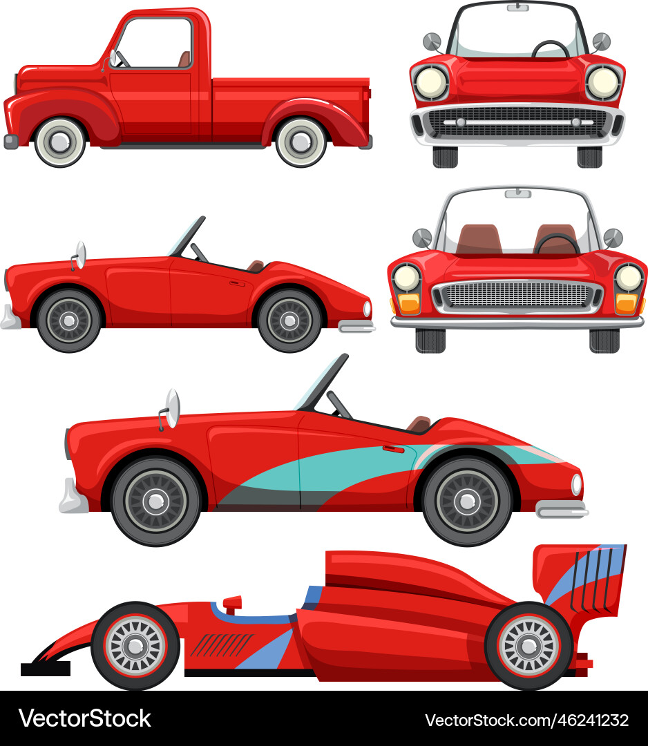 Set of car isolated Royalty Free Vector Image - VectorStock