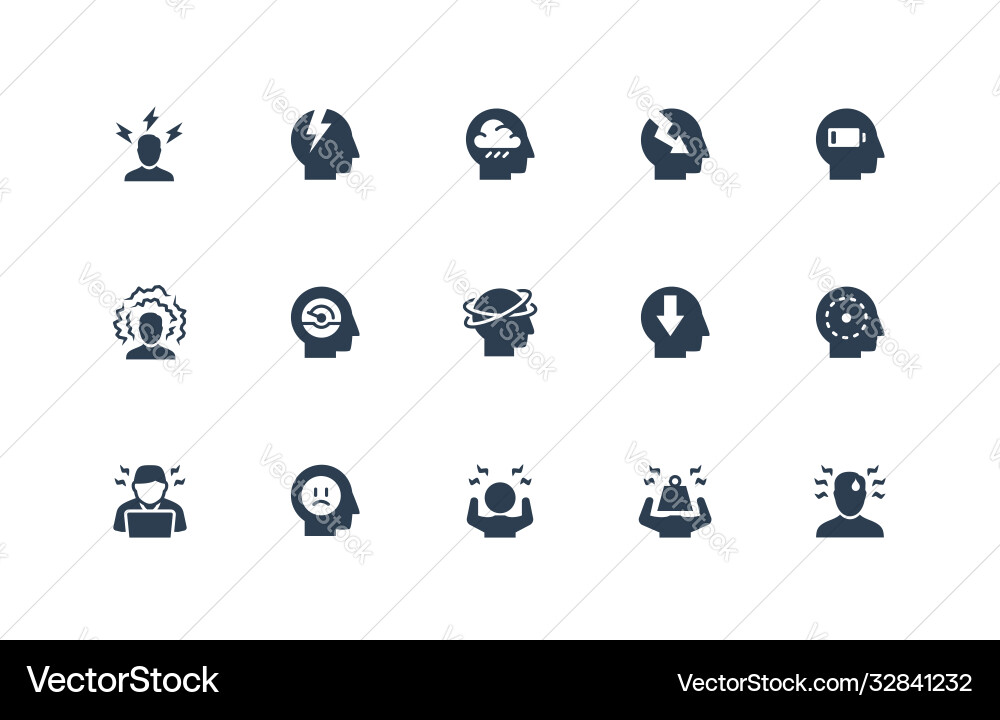 Stress and depression related icon set 48x48 Vector Image