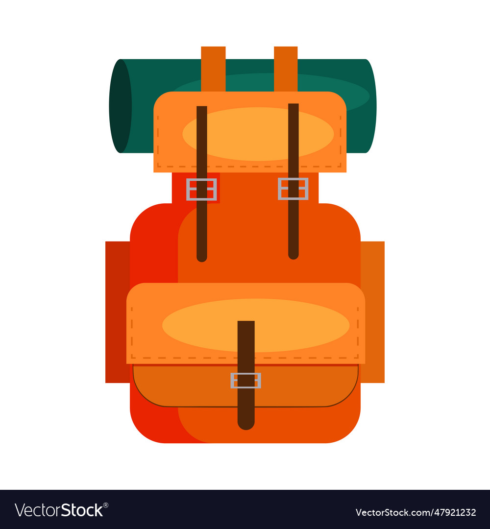 Touristic backpack baggage rucksack Royalty Free Vector