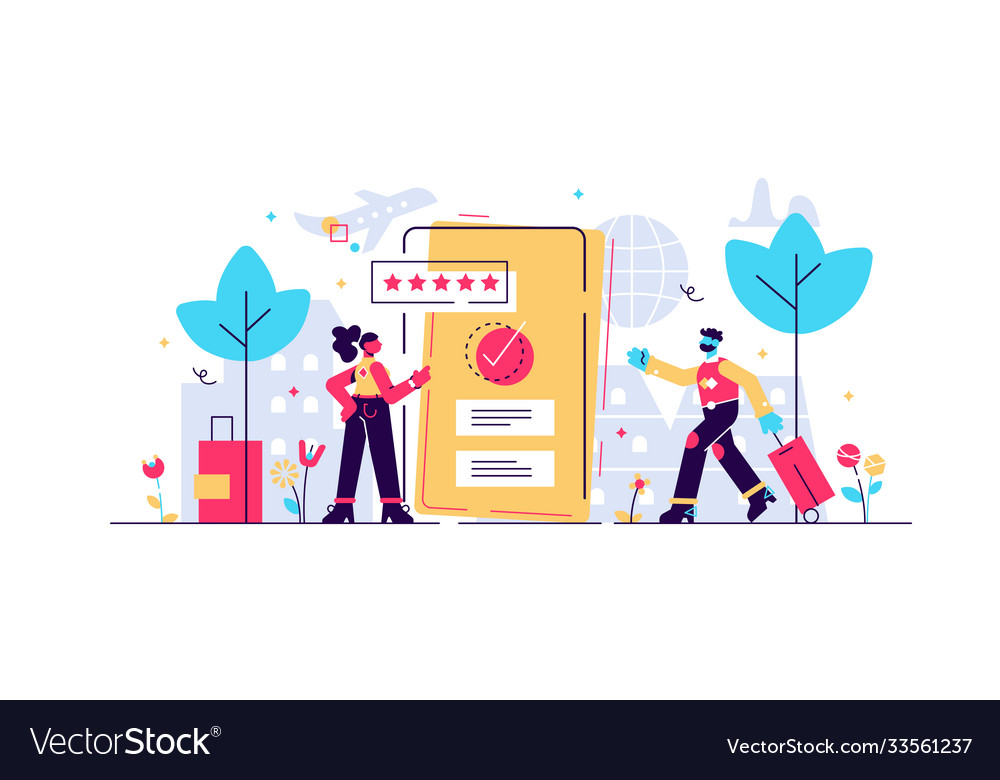 Booking online flat mini Royalty Free Vector Image