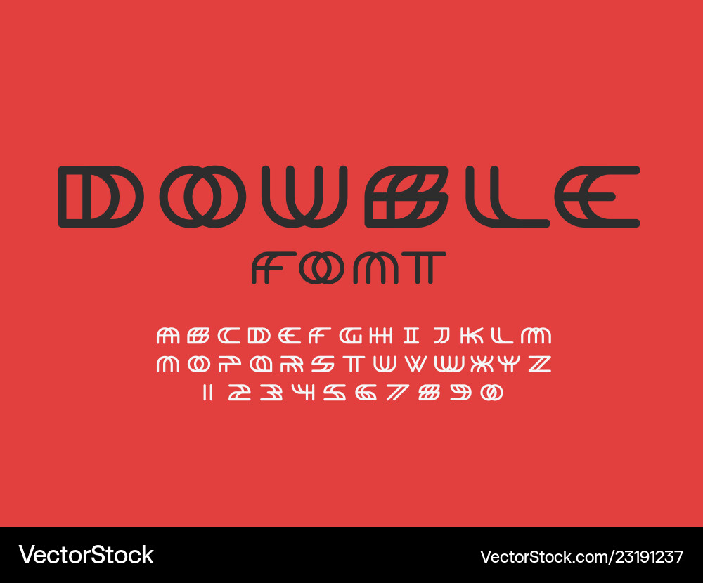 Double font alphabet letters Royalty Free Vector Image