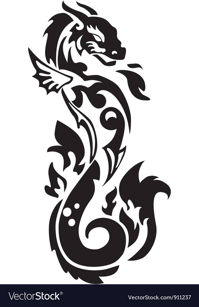 Dragon fire Royalty Free Vector Image - VectorStock