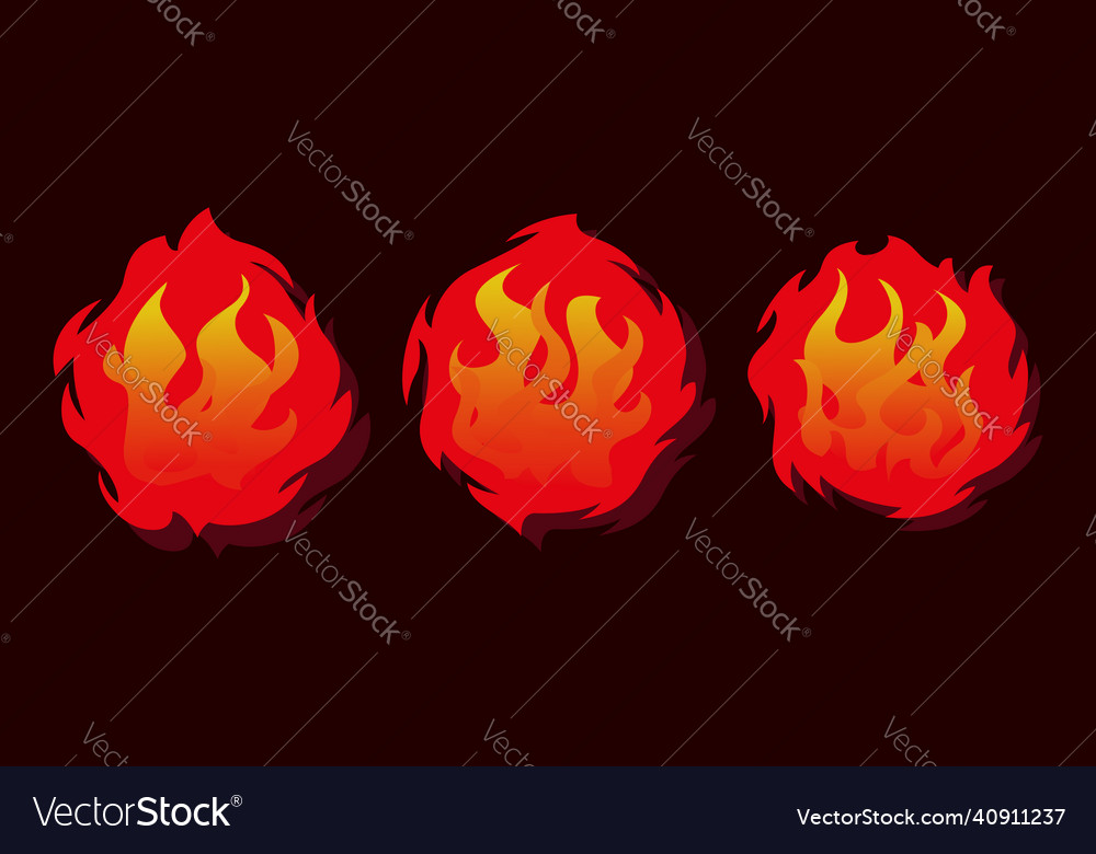 Fireball icon set Royalty Free Vector Image - VectorStock