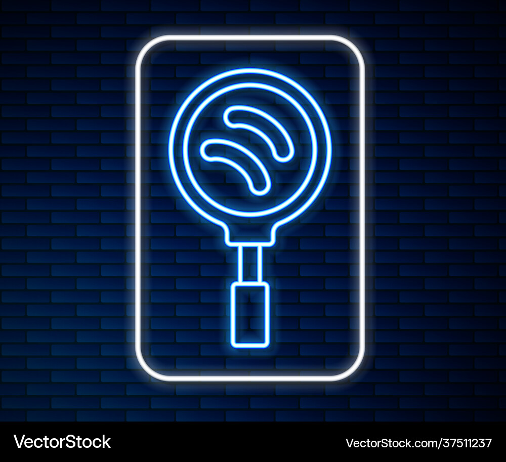 Glowing neon line frying pan icon isolated Vector Image