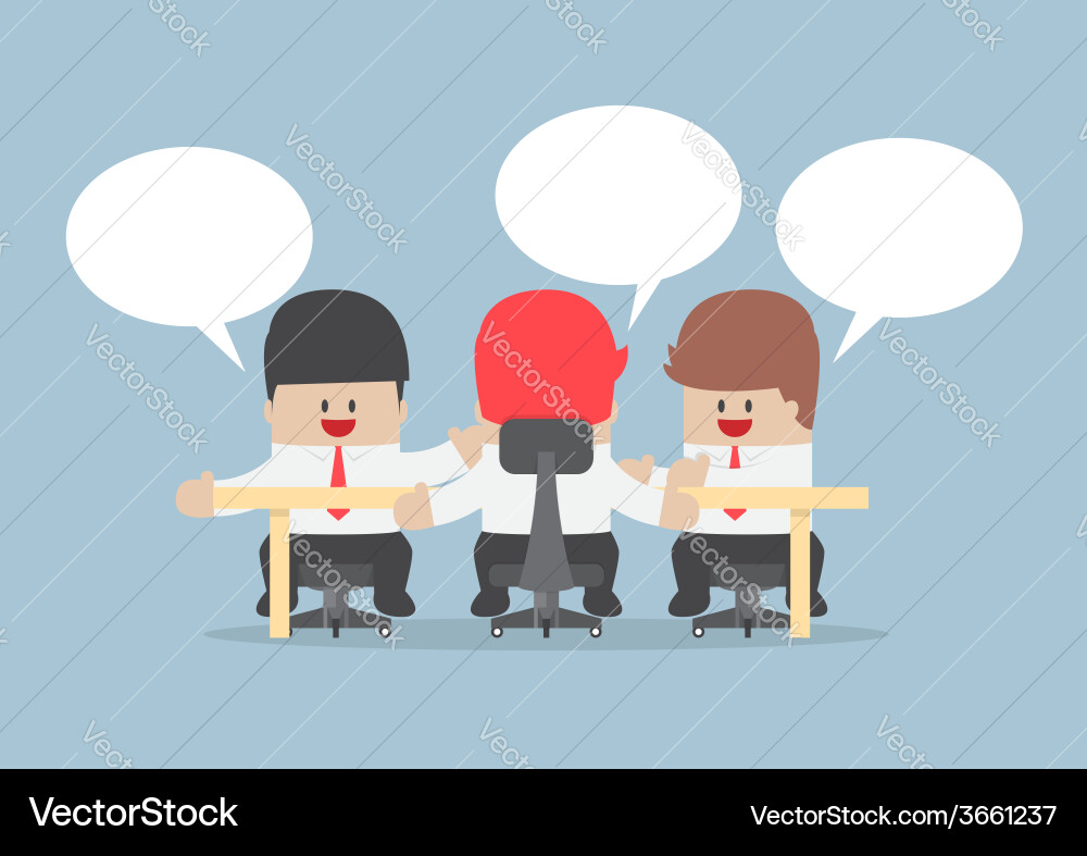 Group businessmen brainstorming together Vector Image