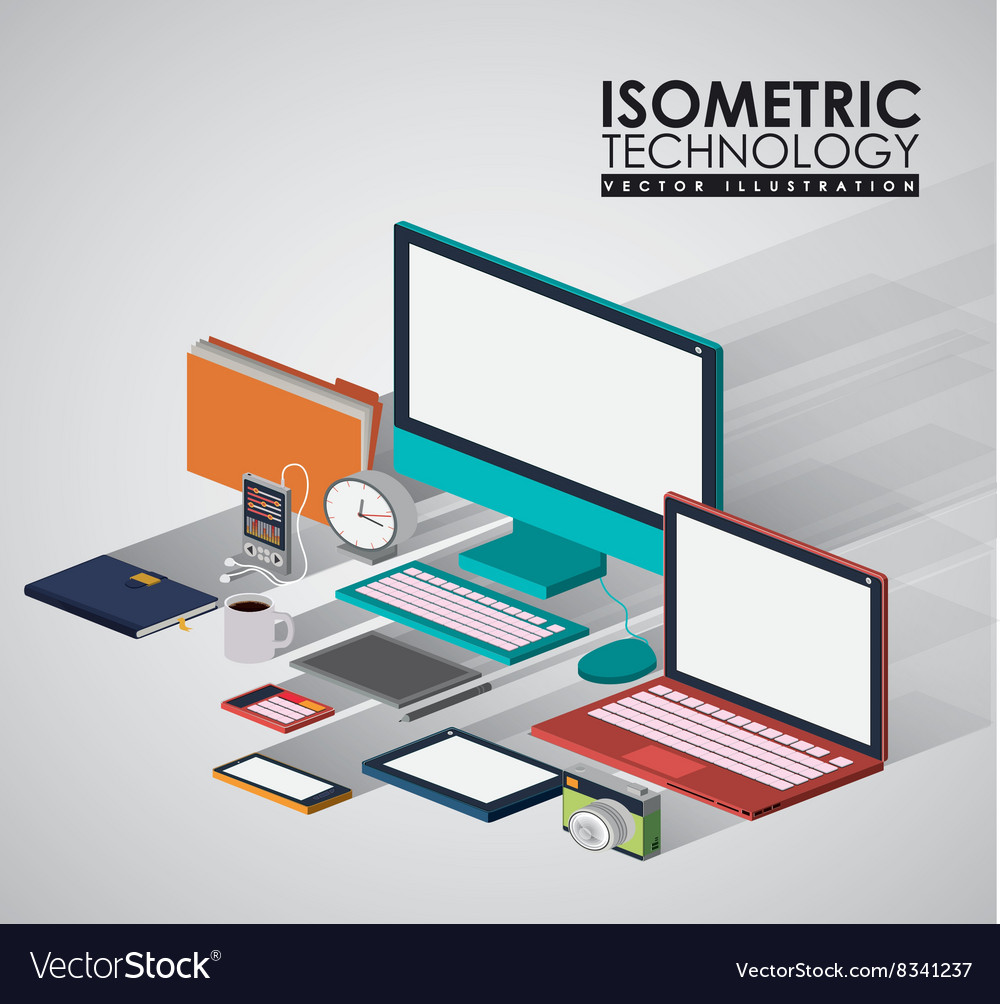 Isometrics technology design Royalty Free Vector Image