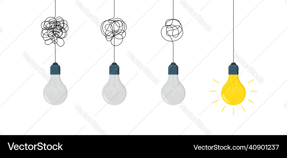 Light bulb of idea lamp insight Royalty Free Vector Image