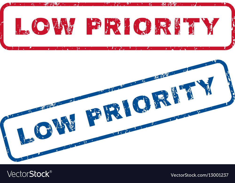 Low Priority Rubber Stamps Royalty Free Vector Image