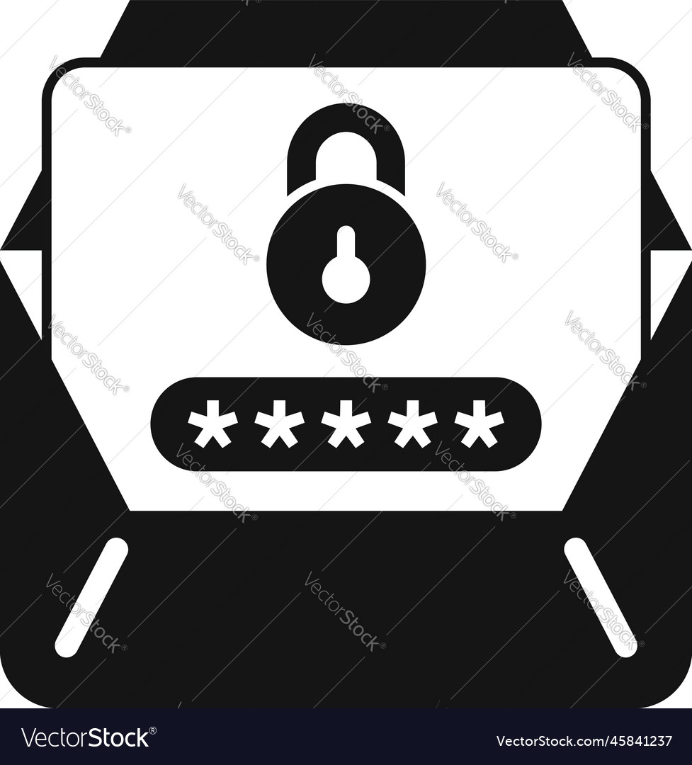 Mail lock icon simple screen reset Royalty Free Vector Image