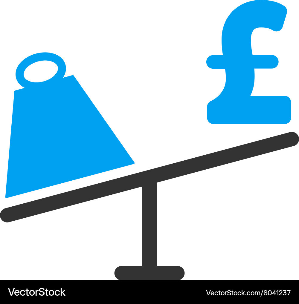 Market pound price swing flat icon symbol Vector Image