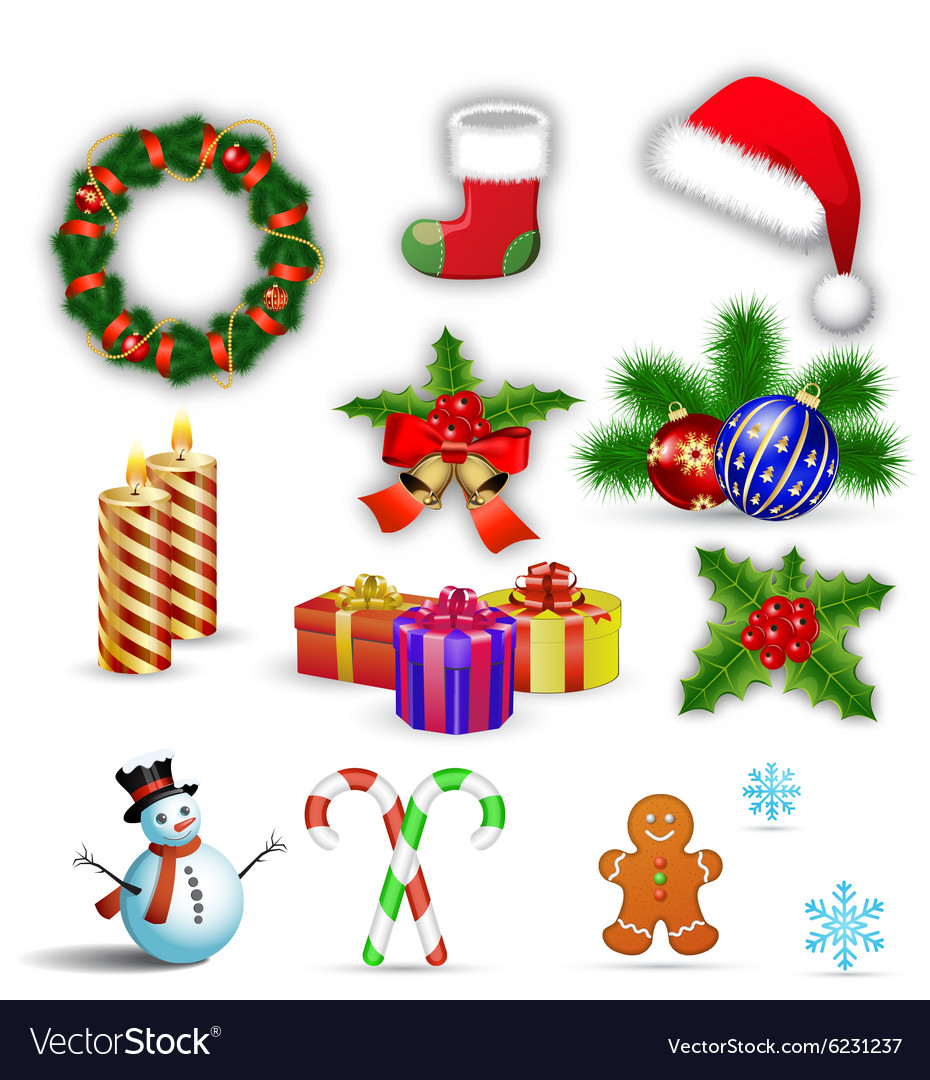 Merry christmas design elements Royalty Free Vector Image