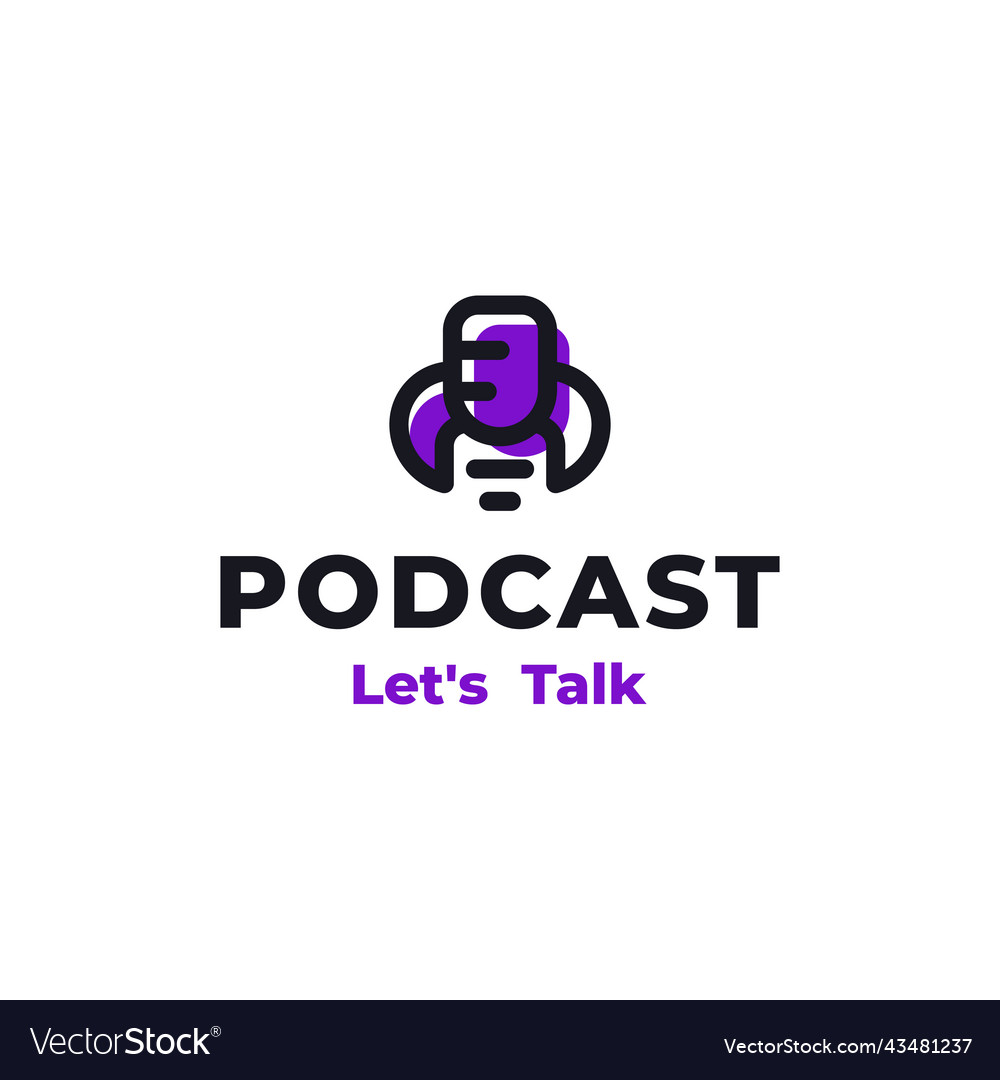 Microphone logo design Royalty Free Vector Image