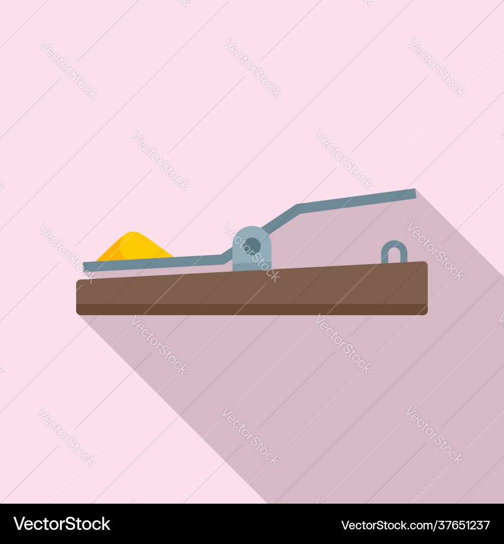 Mouse trap icon flat style Royalty Free Vector Image