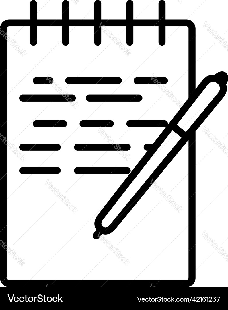 Notebook with pen icon Royalty Free Vector Image