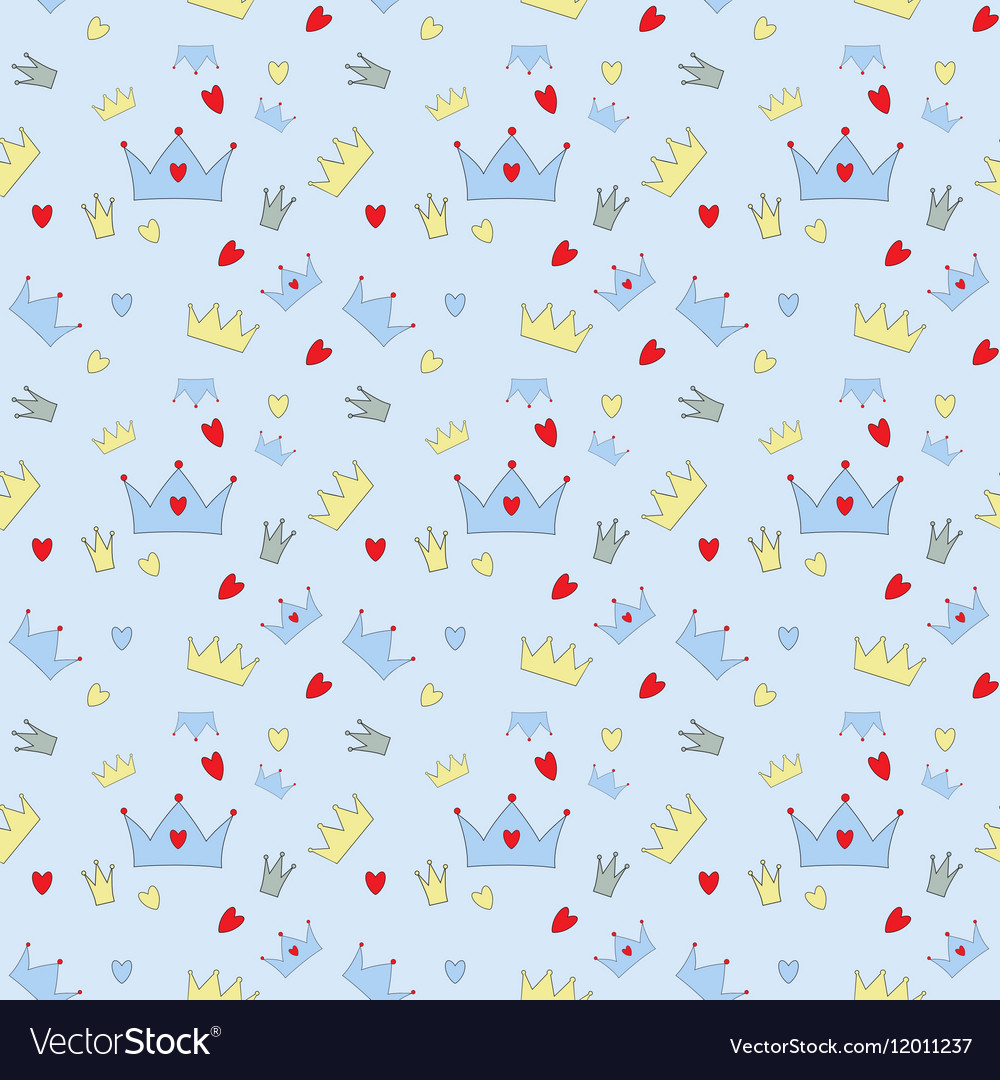 Prince seamless pattern background Royalty Free Vector Image