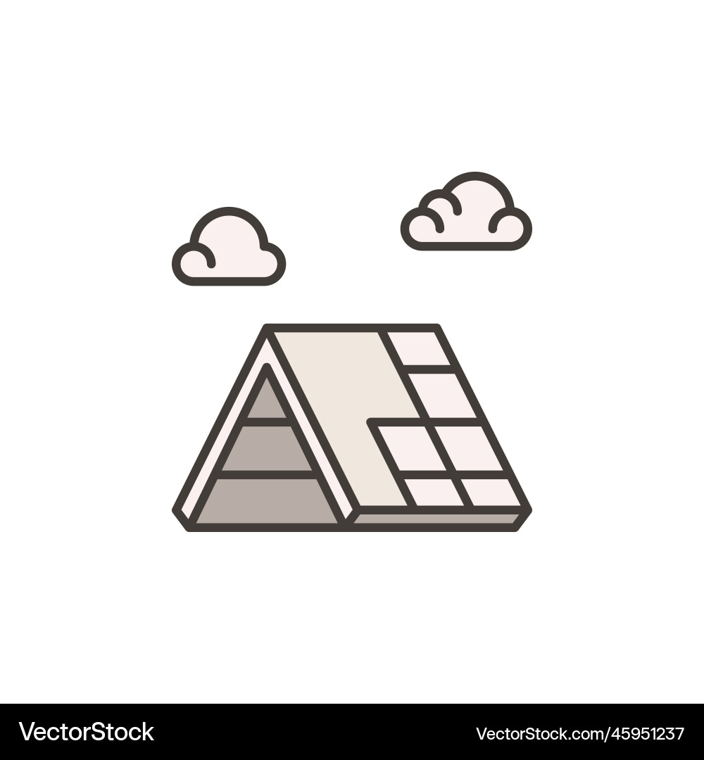 Roof repair and installation concept colored icon Vector Image