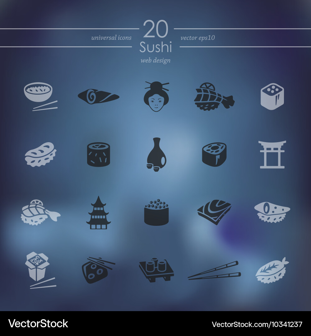 Set of sushi icons Royalty Free Vector Image - VectorStock