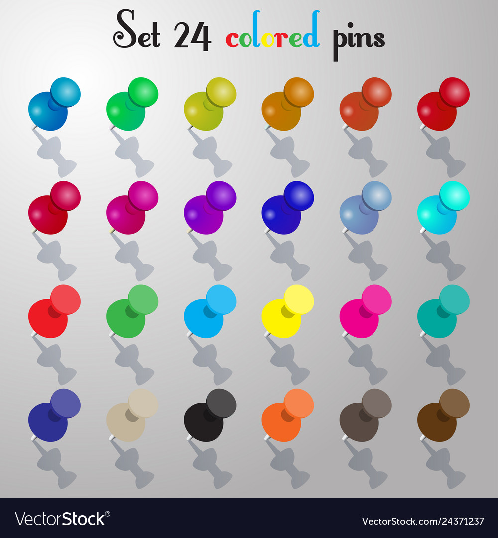 Set pins colored Royalty Free Vector Image - VectorStock
