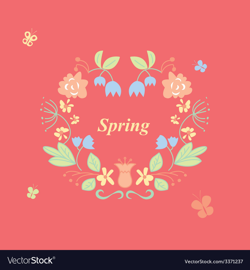 Spring wreath Royalty Free Vector Image - VectorStock